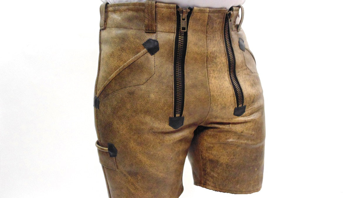 Kurze Zimmermannshose, Short, Zunfthose, Rind Nappa Leder – Leather Dealer
