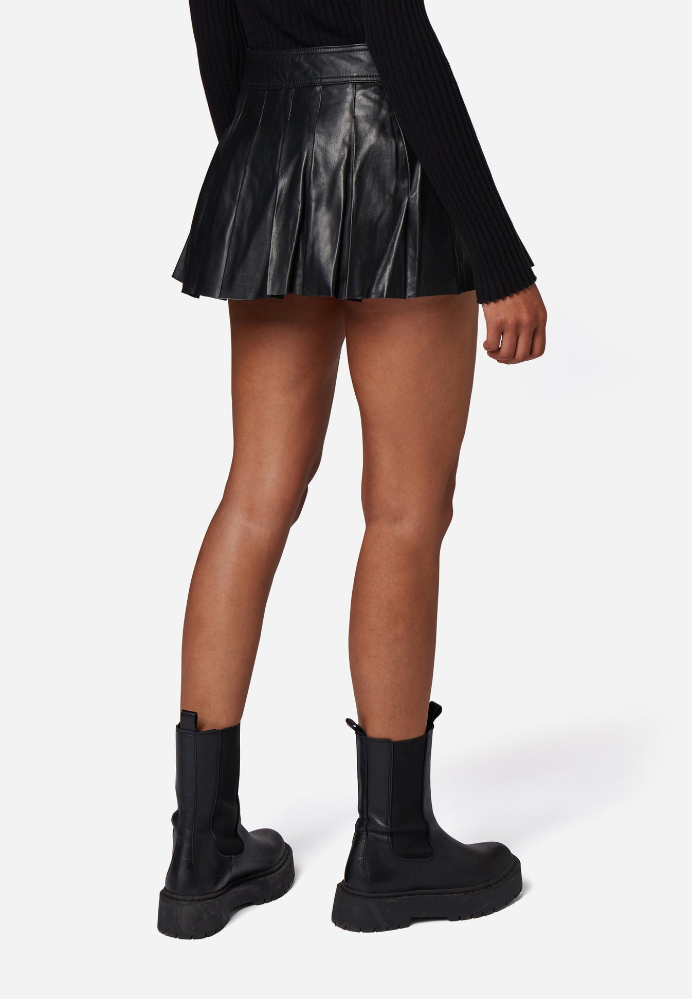 Pia Pleated Skirt – Playful leather mini in pleated skirt design ...